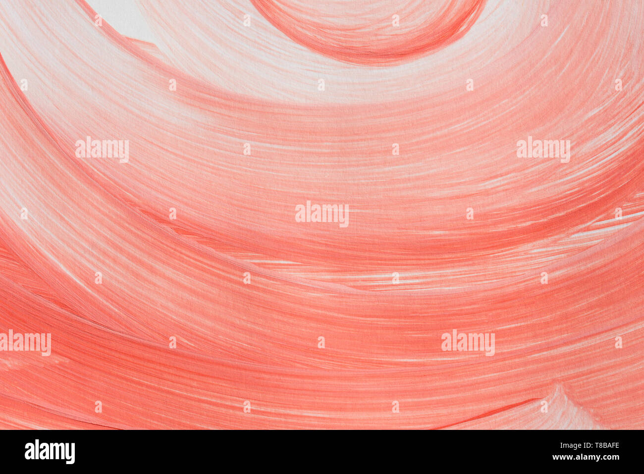 red color painted circle pattern on white paper background texture ...