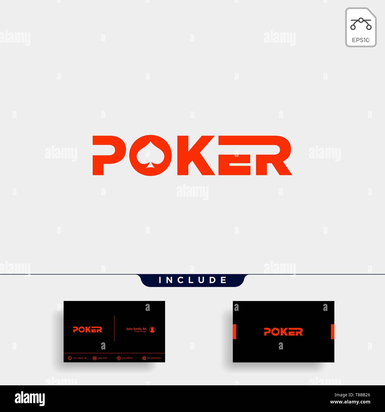 poker logo design template typography vector illustration icon element ...