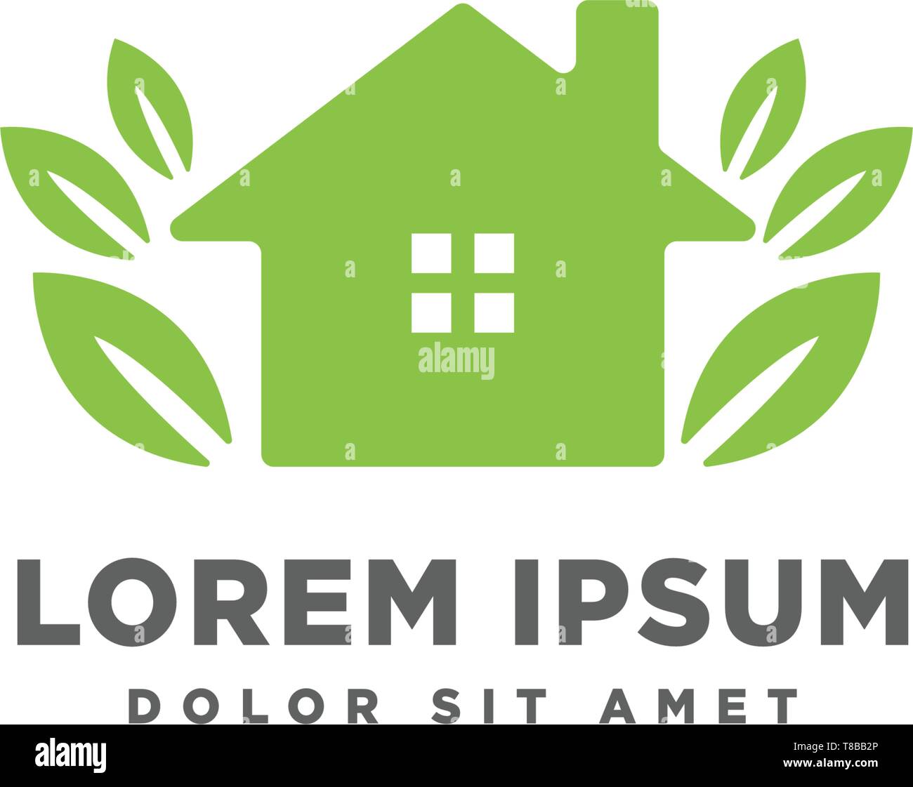 home leaf logo design vector illustration icon element Stock Vector ...