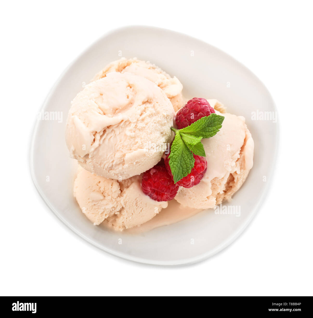 Bowl with delicious raspberry ice-cream on white background Stock Photo ...