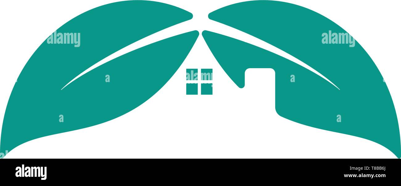 home leaf logo design vector illustration icon element Stock Vector ...