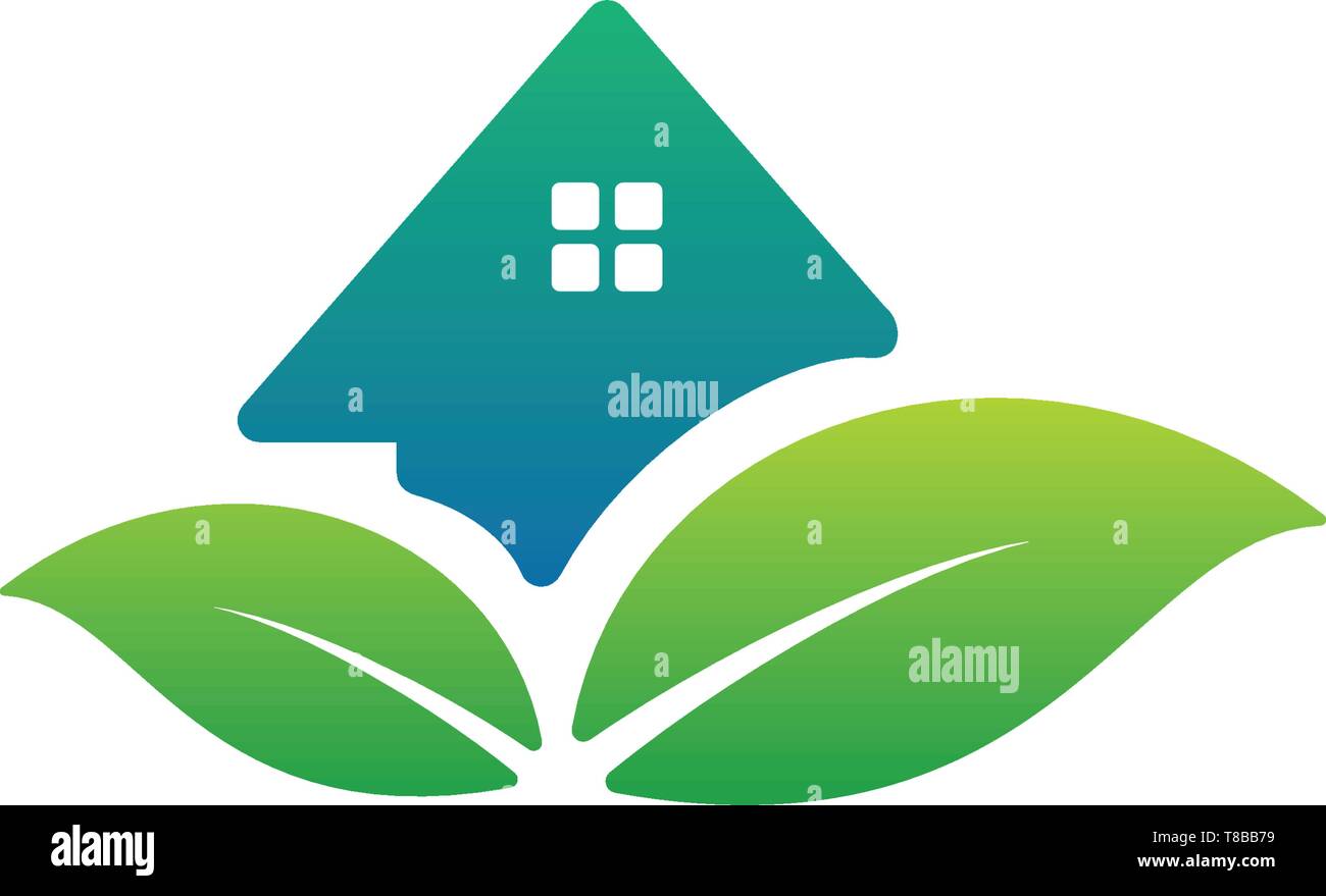 home leaf logo design vector illustration icon element Stock Vector ...