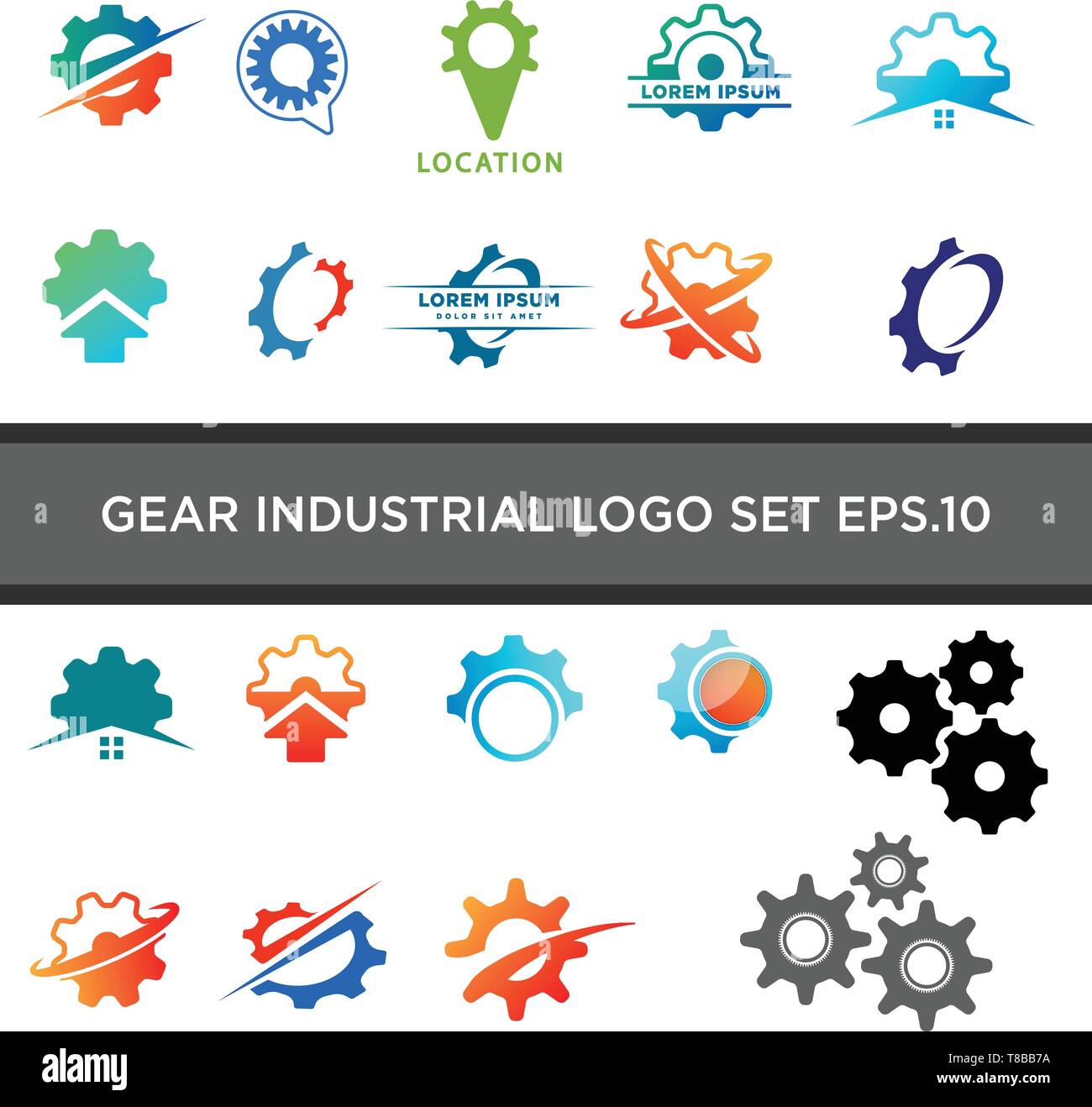gear logo design industrial icon element illustration Stock Vector ...