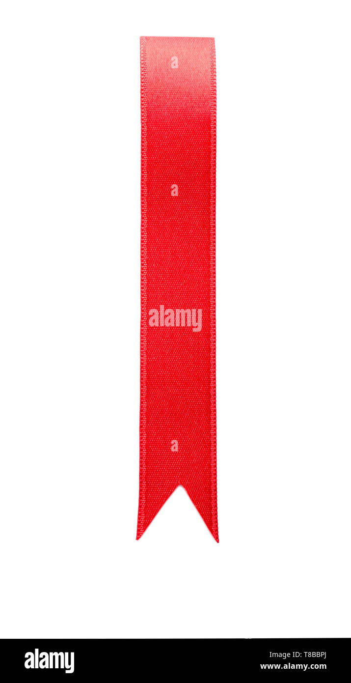 Red ribbon on white background Stock Photo - Alamy