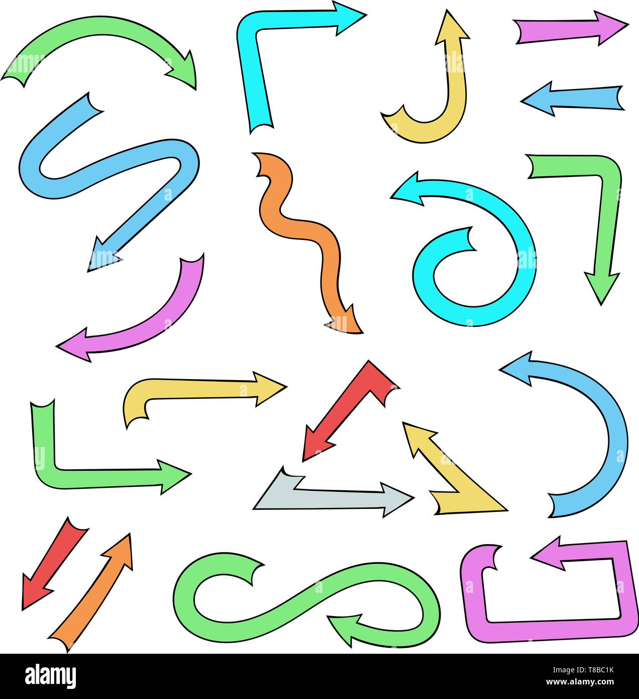 Hand drawn colored arrows Stock Vector Image & Art - Alamy
