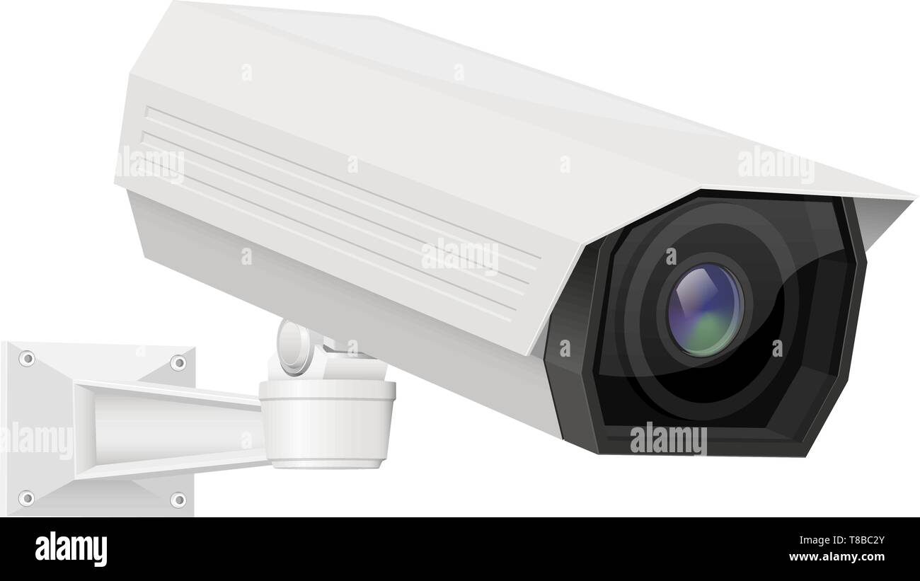 CCTV security camera. White surveillance equipment Stock Vector Image ...