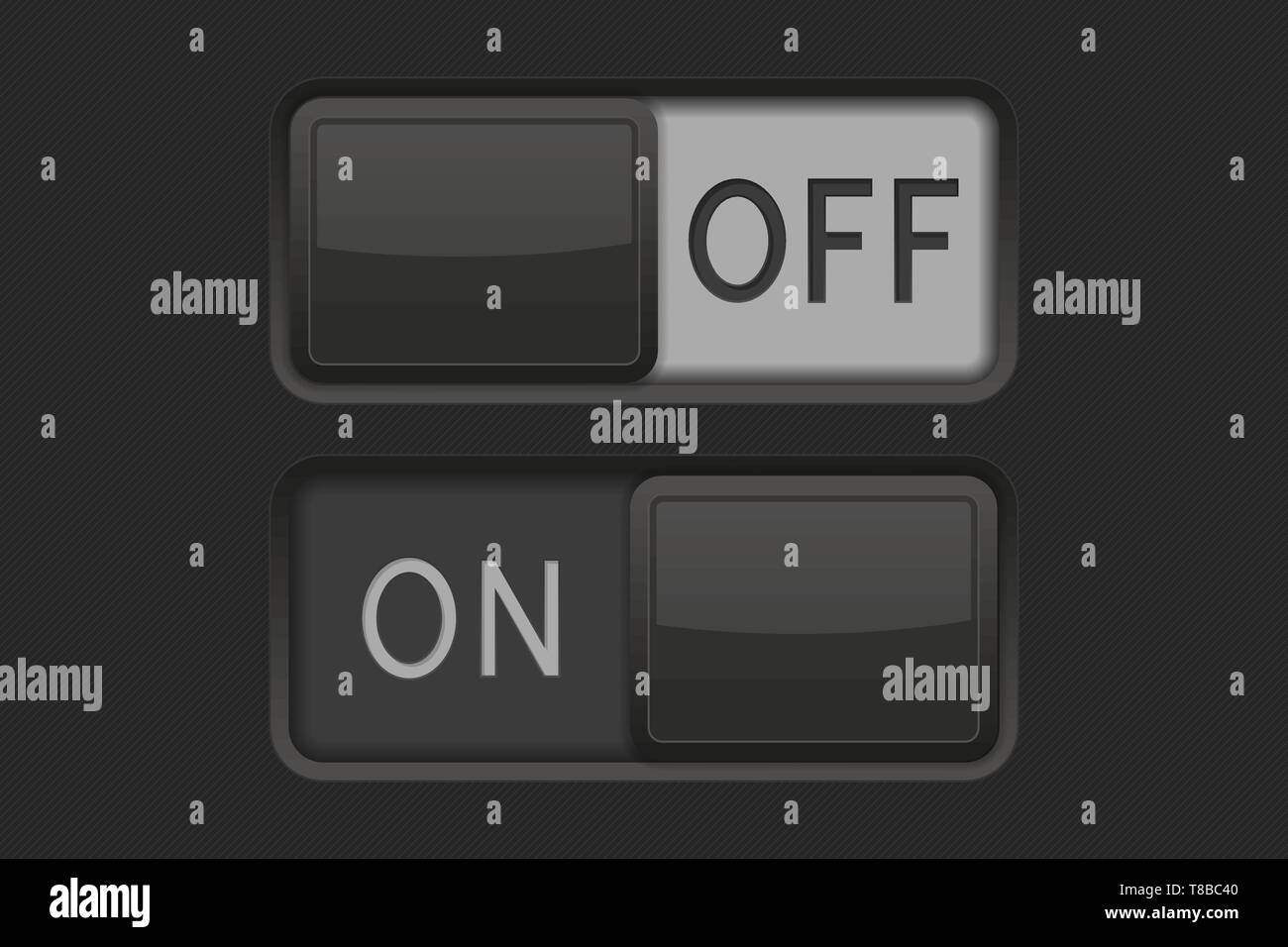 On And Off Toggle Switch Buttons Black Interface Icons Stock Vector Image And Art Alamy