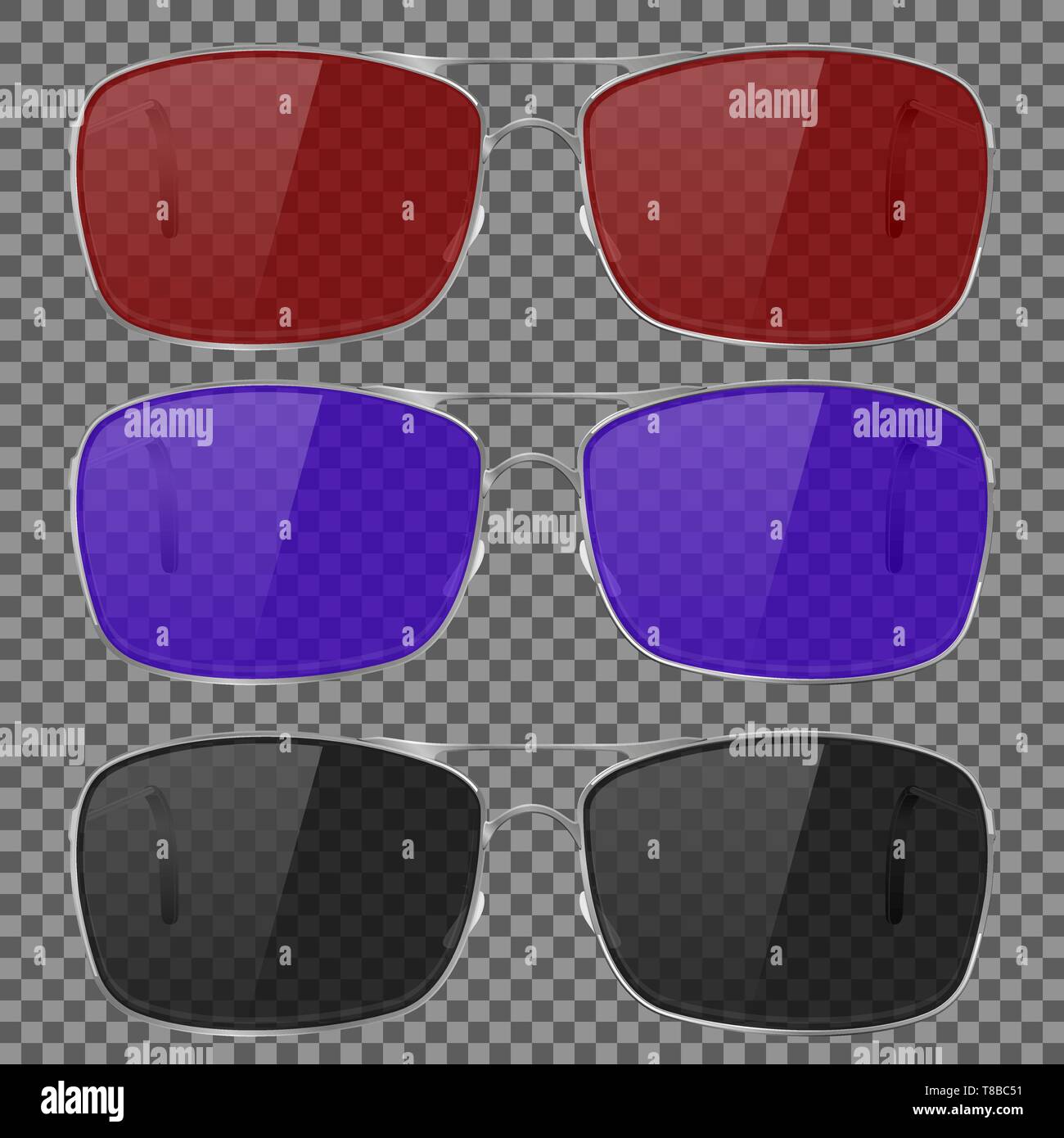 Sunglasses with colored glass. Isolated on transparent background Stock ...