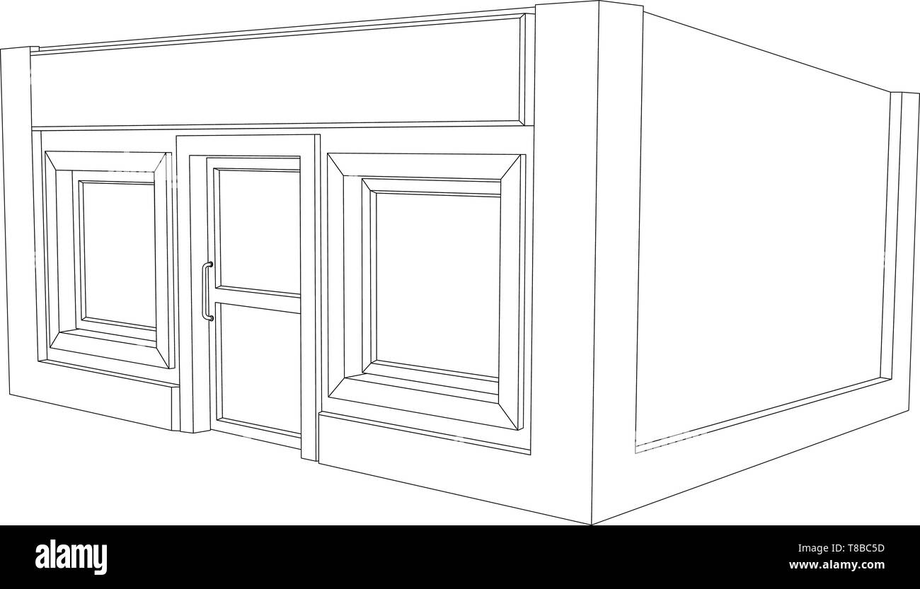 Market store. Outline building Stock Vector Image & Art - Alamy