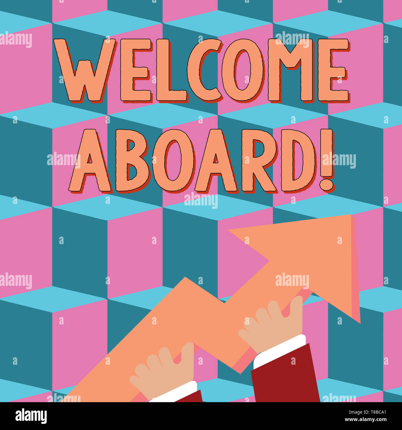 Conceptual hand writing showing Welcome Aboard. Concept meaning ...