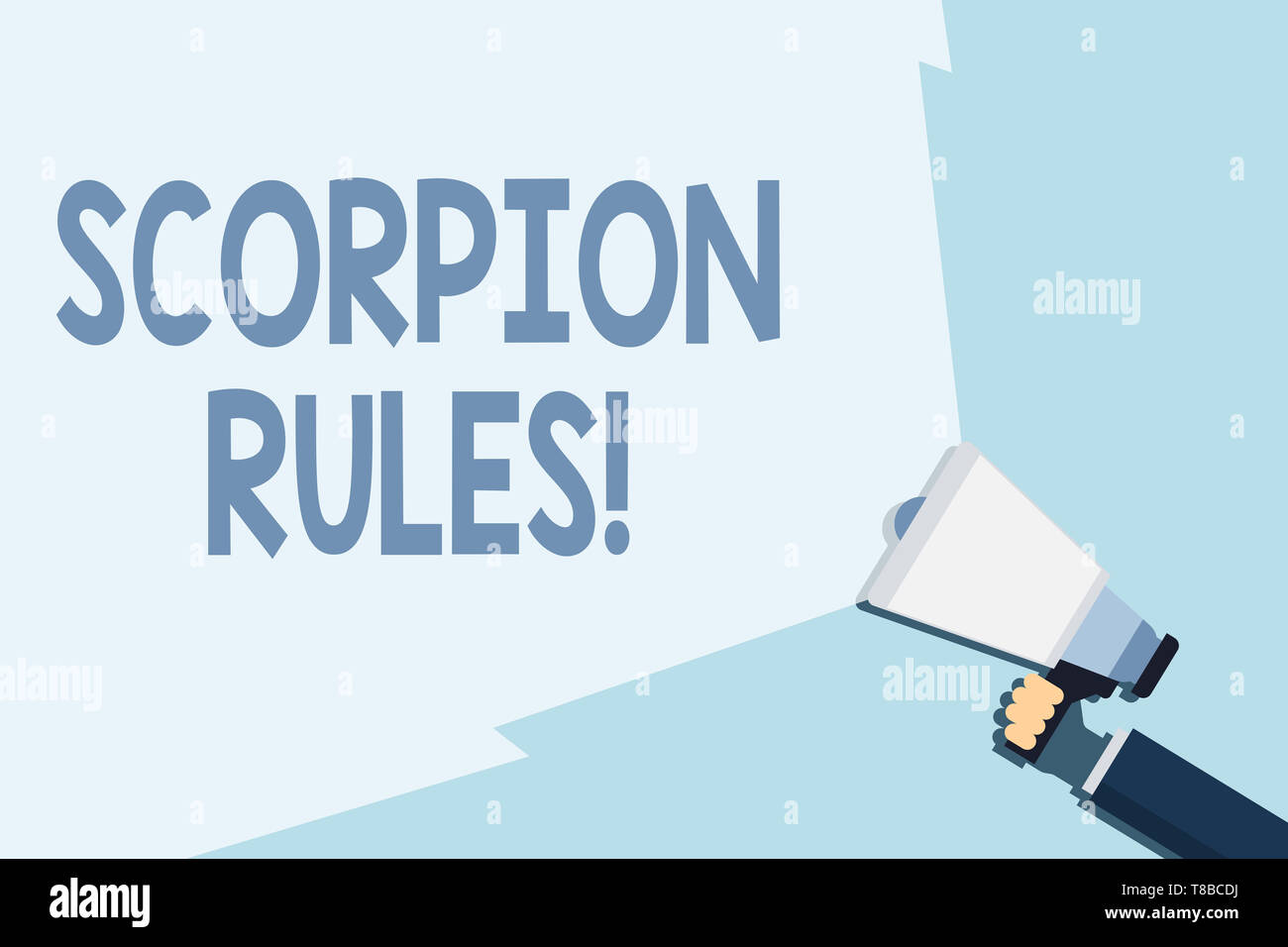 Writing note showing Scorpion Rules. Business concept for Dystopian ...