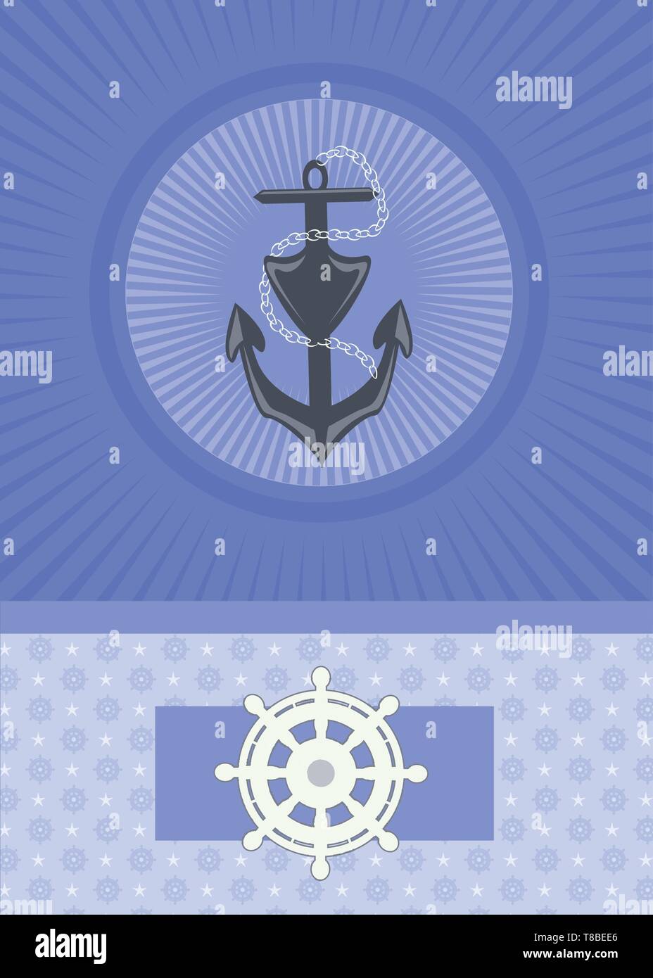 Anchor and Navigation Wheel Layout Stock Vector Image & Art - Alamy