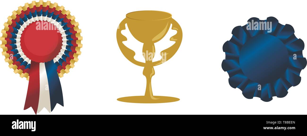 Three Achievement Icons Ribbons and Trophy Stock Vector Image & Art - Alamy