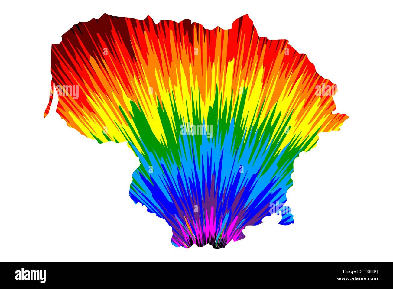 Lithuania - map is designed rainbow abstract colorful pattern, Republic ...