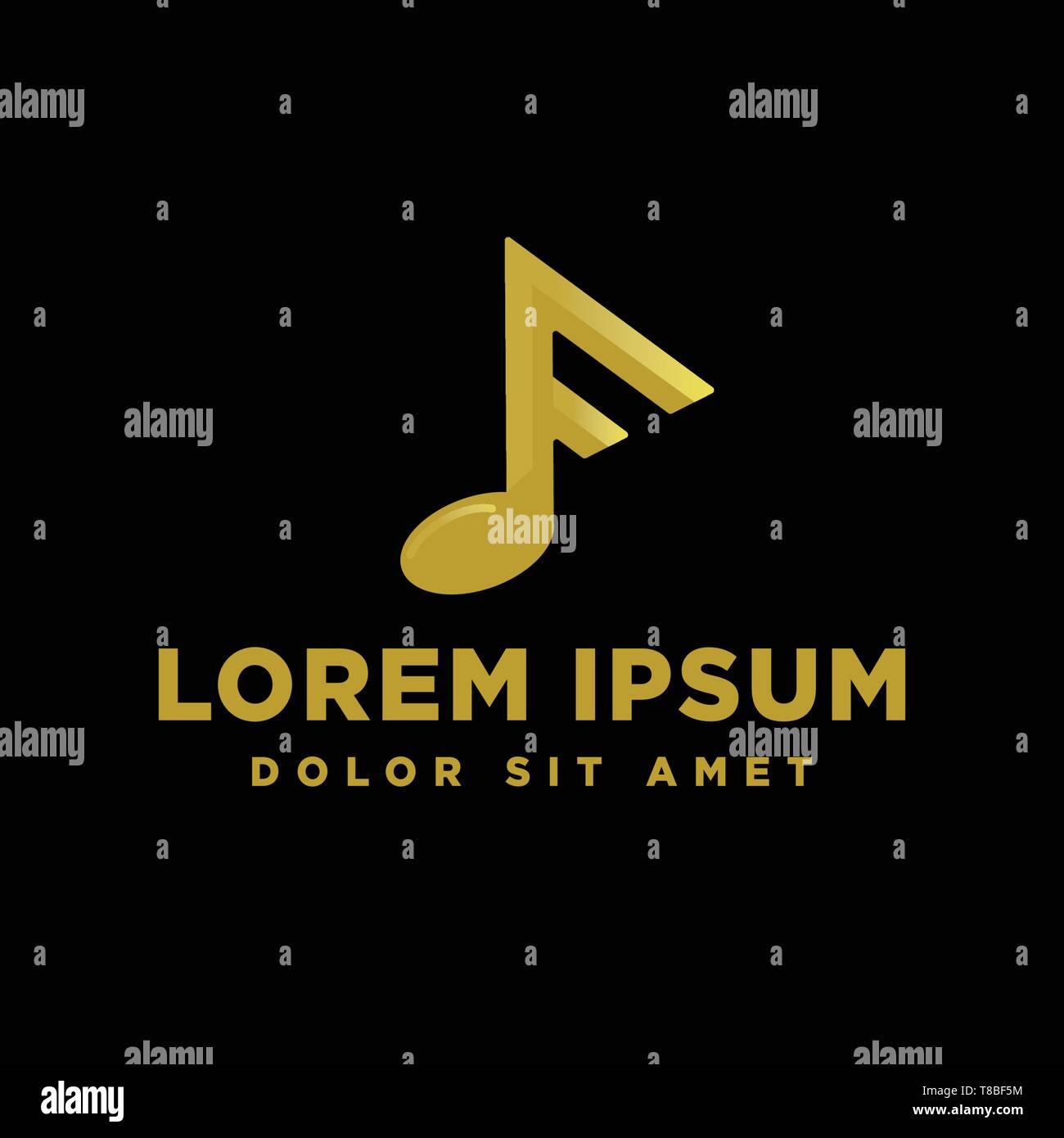 F music initial logo template vector illustration icon element Stock ...