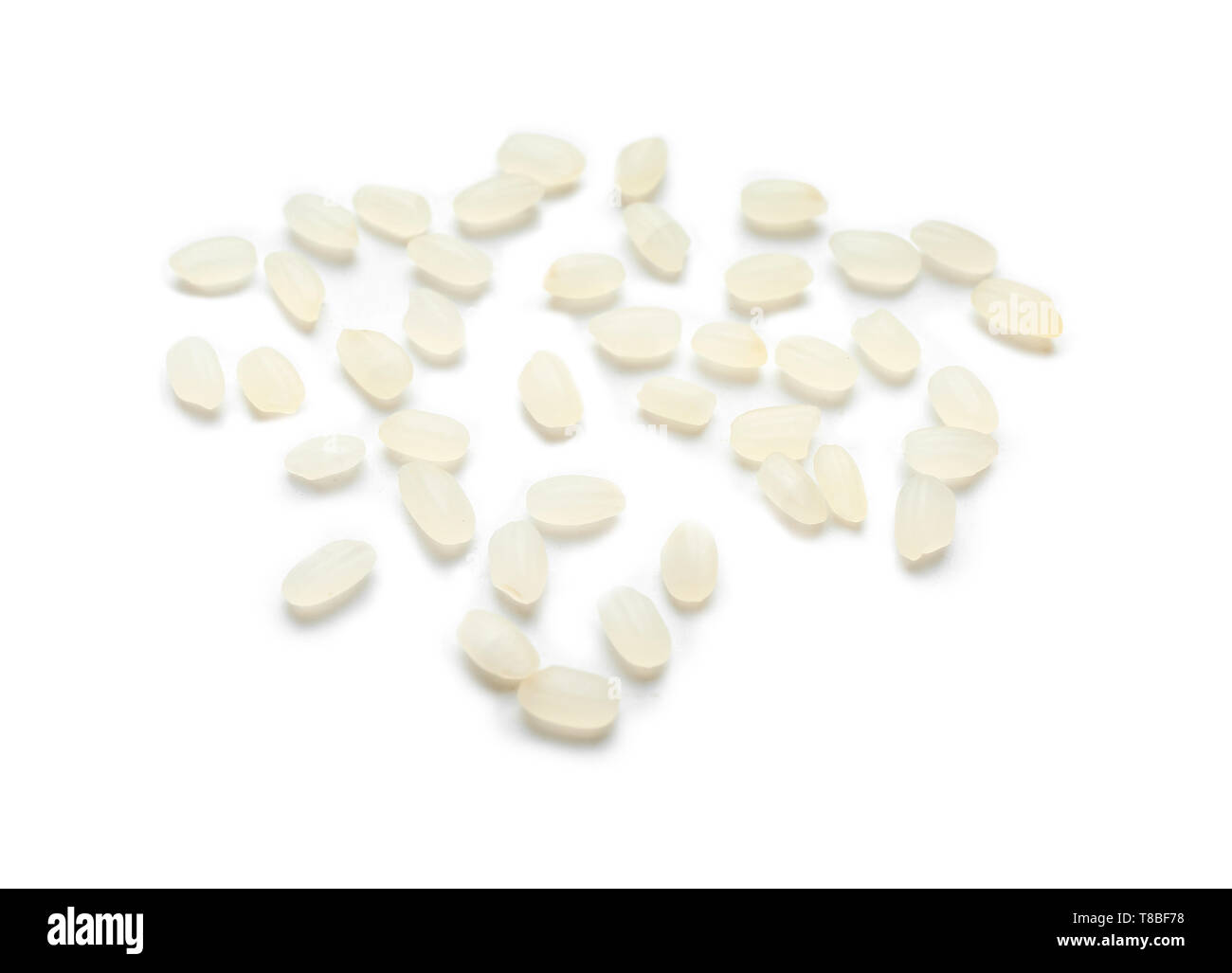 Rice on white background Stock Photo - Alamy