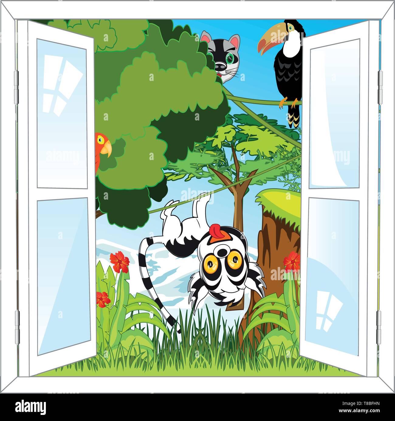 Birds living in tree Stock Vector Images - Alamy