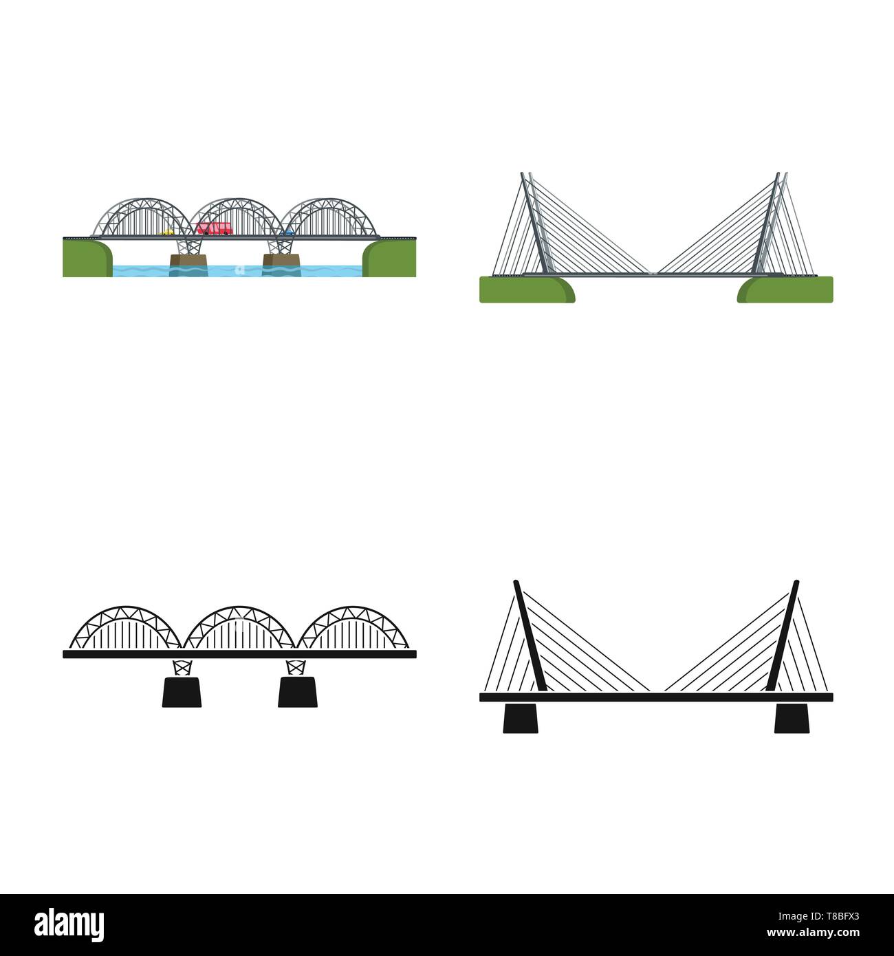 Isolated object of connection and design sign. Collection of connection and side vector icon for ...