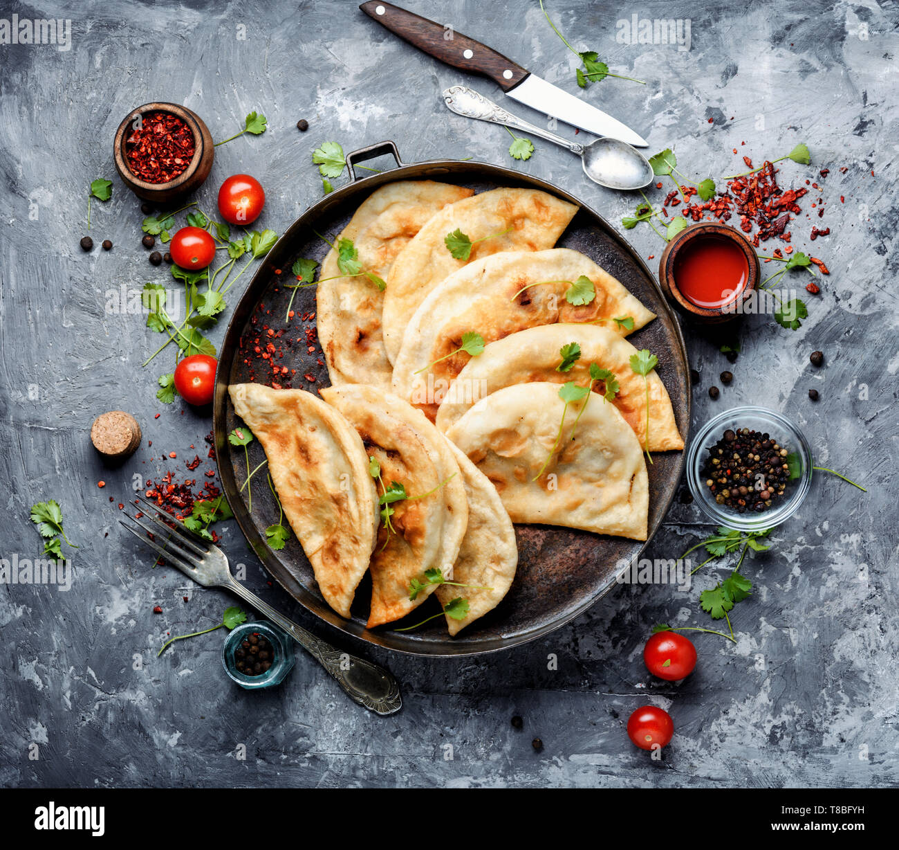Homemade cheburek hi-res stock photography and images - Alamy