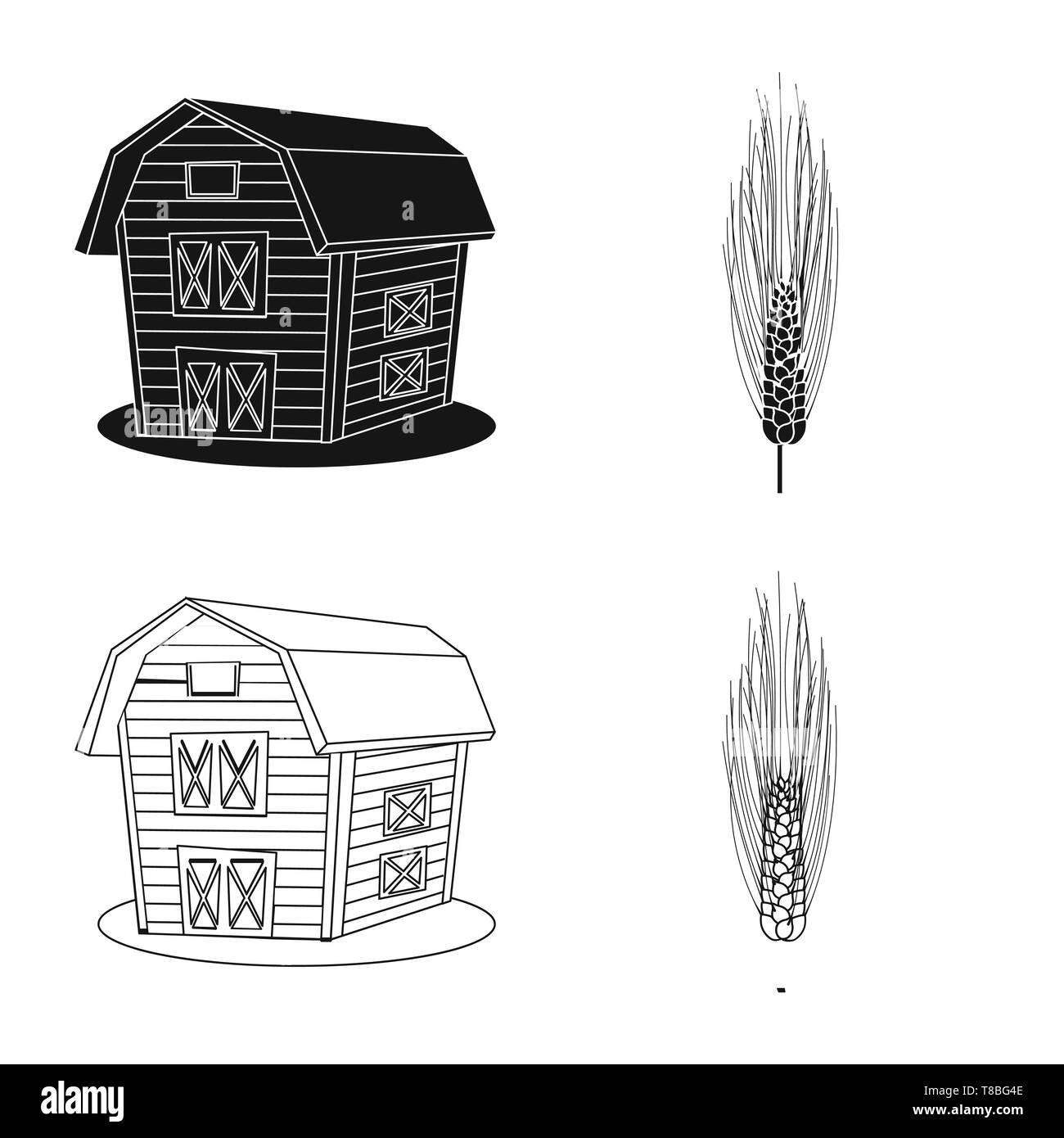 Barley cottage Stock Vector Images - Alamy