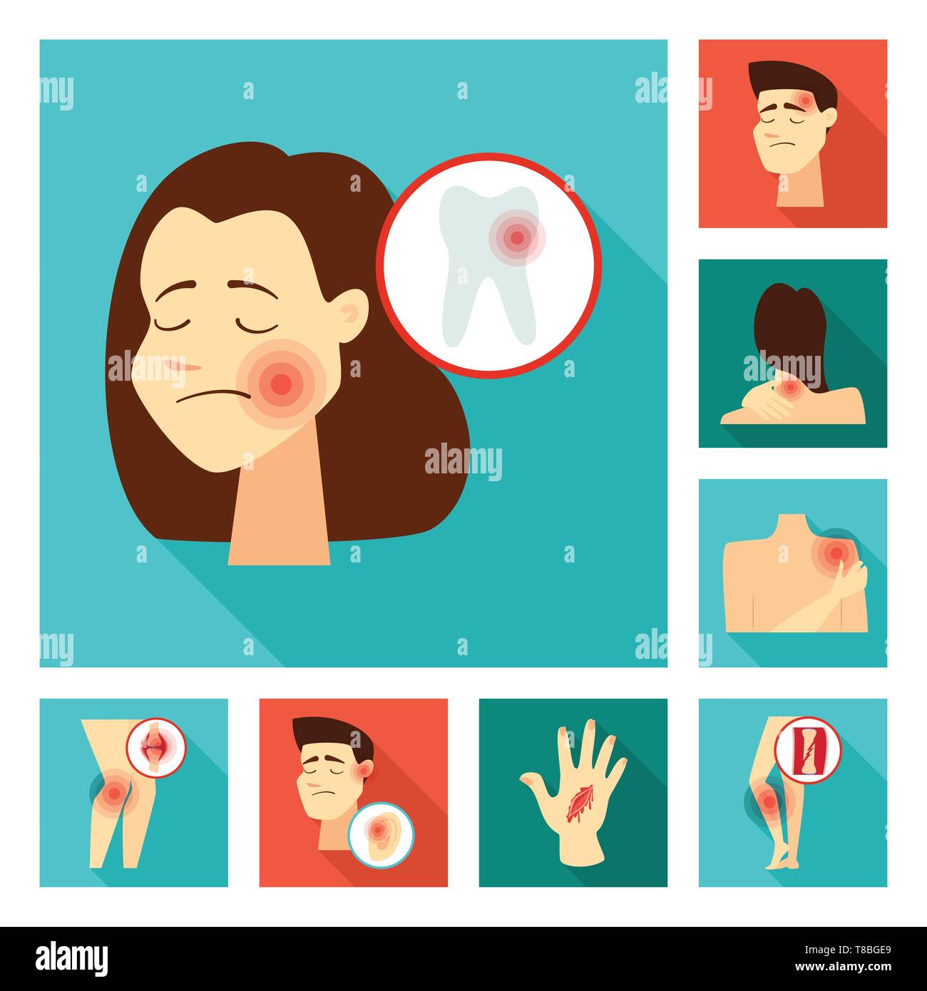 Vector design of damage and wound symbol. Set of damage and rendering ...