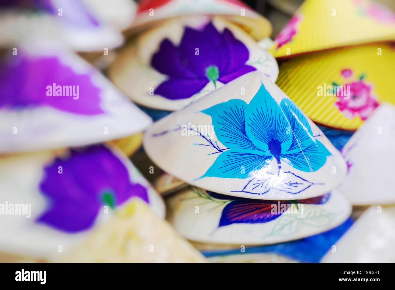 Asian Cone Hat Handicraft. Vietnam Style Cone Hat. Selective Focus ...
