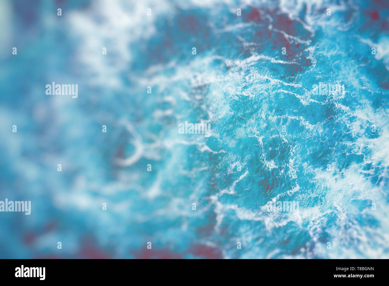 Aerial view to ocean waves. Blue water background. Photo made from ...