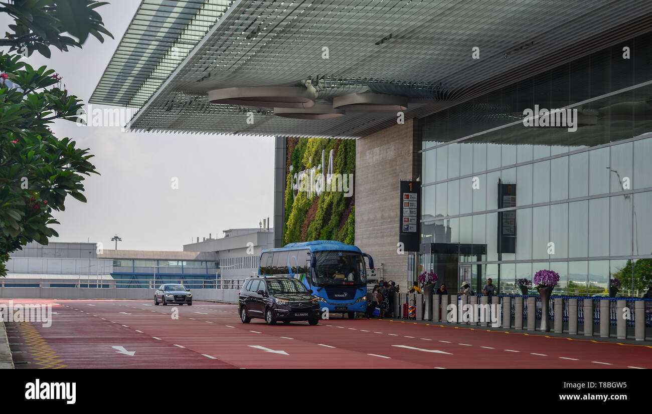 Singapore - Mar 28, 2019. View of Terminal 4 of Singapore Changi ...