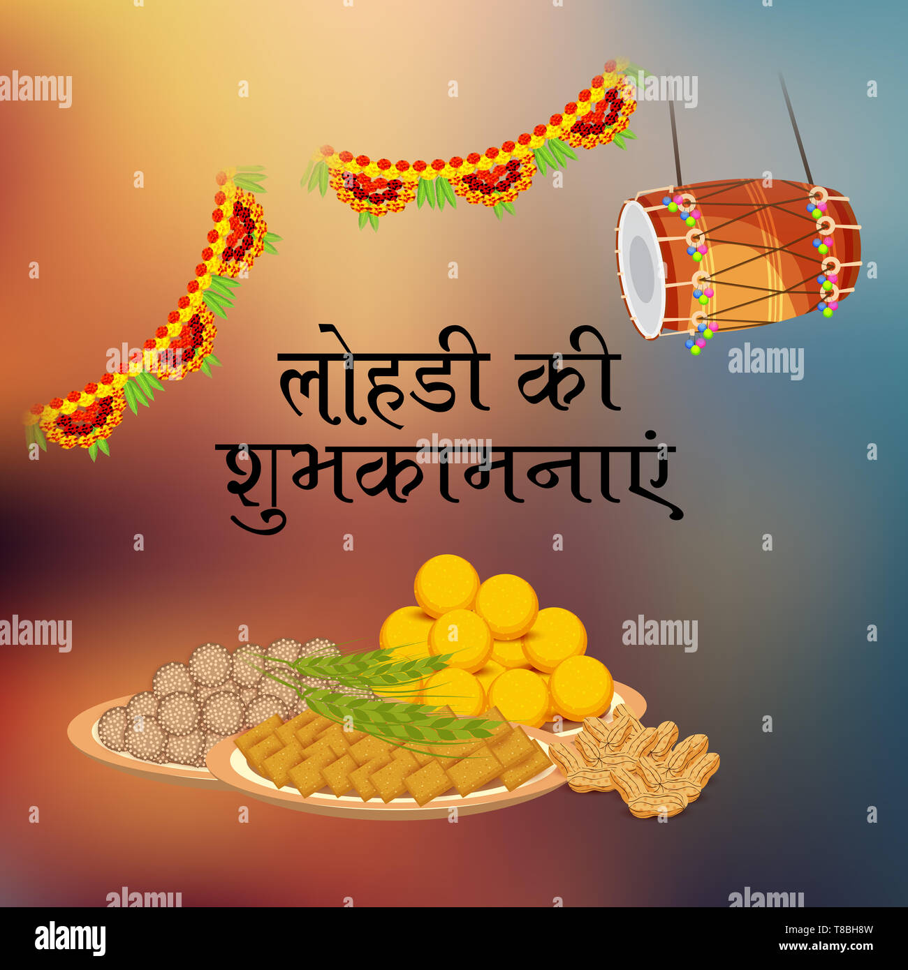 Vector illustration of a Background for Happy Lohri Holiday Template ...