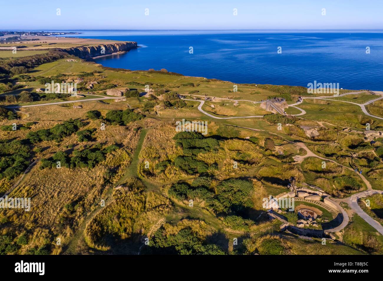 France, Calvados, Cricqueville en Bessin, Pointe du Hoc, ruins of ...