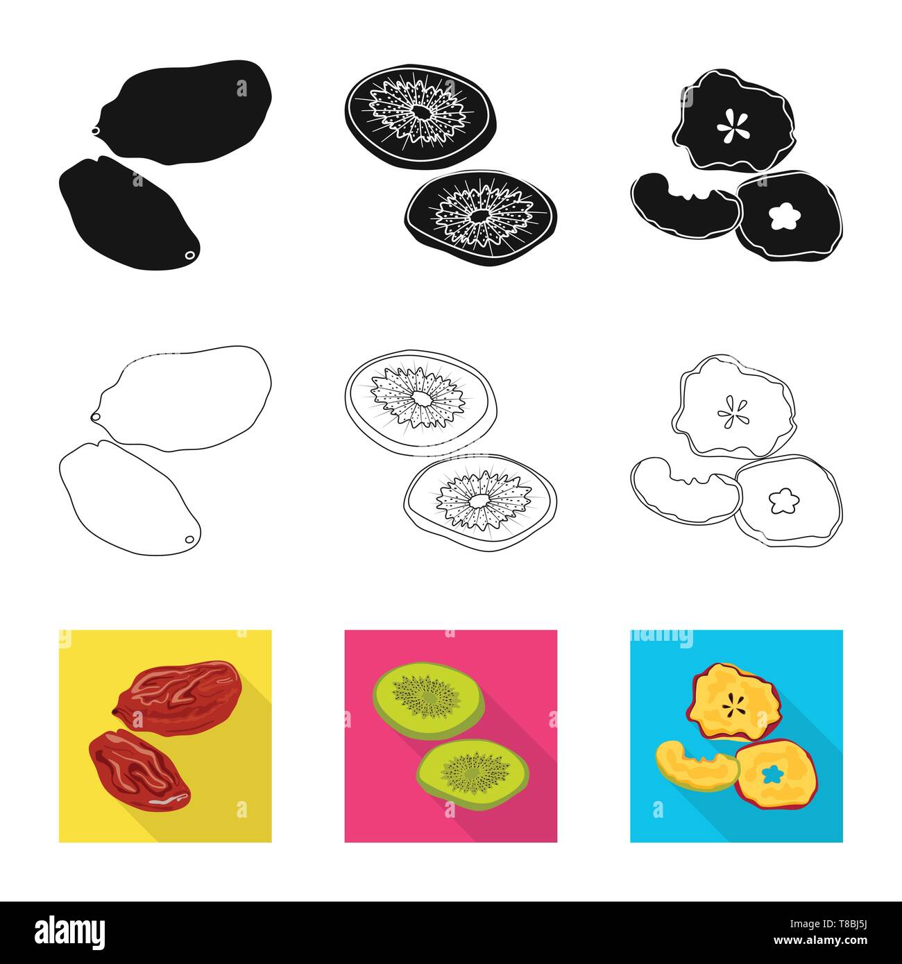 Vector illustration of food and raw logo. Collection of food and nature ...