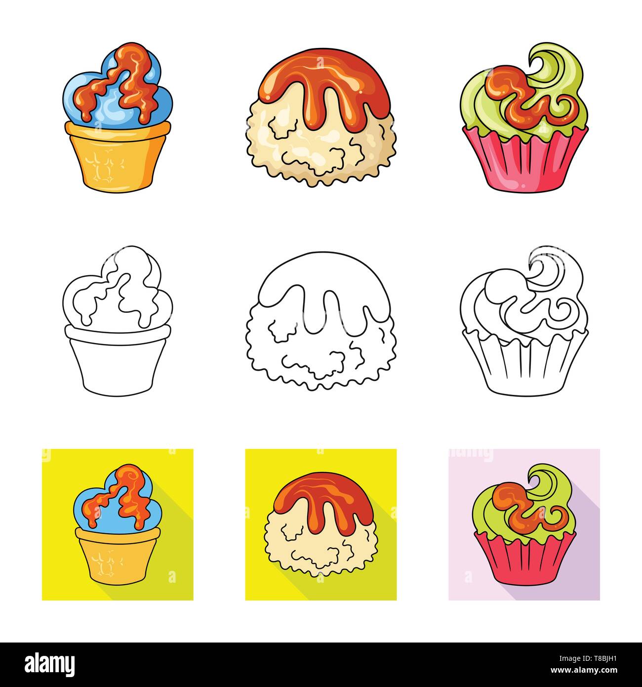 Vector design of confectionery and culinary logo. Collection of ...