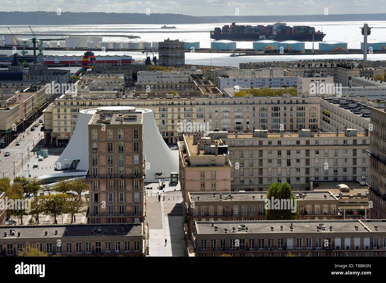 France, Seine Maritime, Le Havre, Downtown rebuilt by Auguste Perret ...