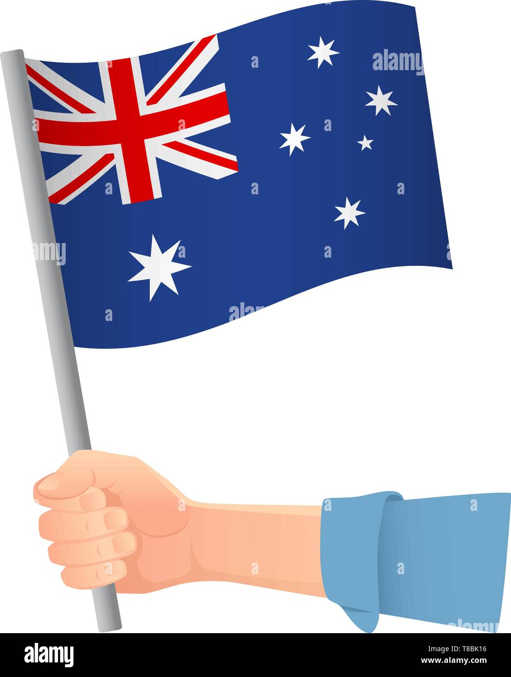 Australia flag in hand. Patriotic background. National flag of ...