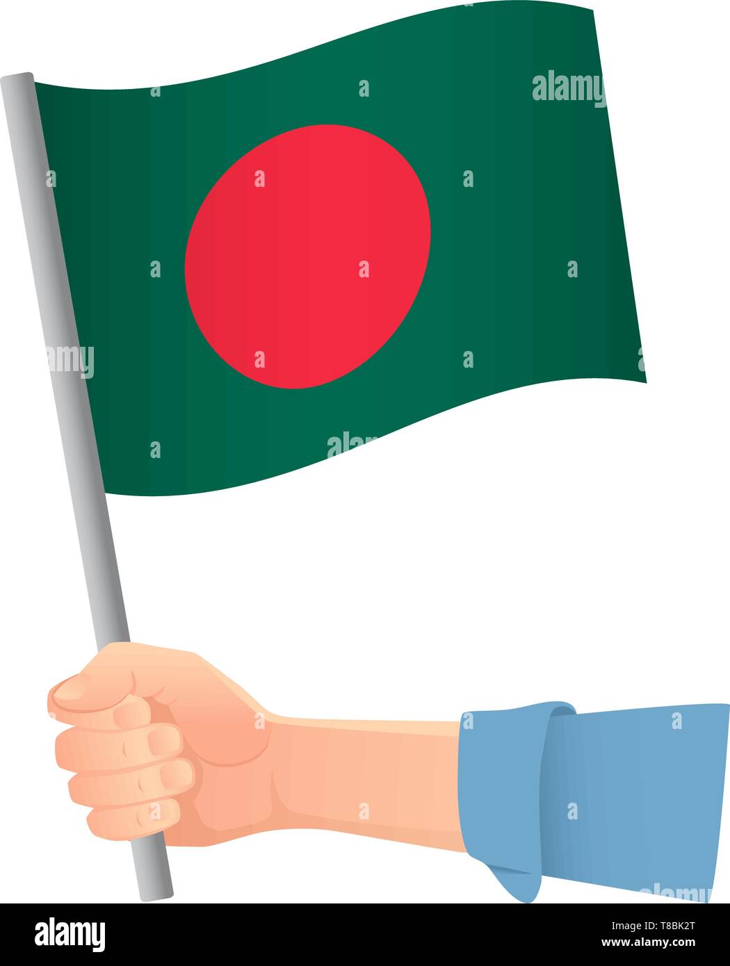 Bangladesh flag in hand. Patriotic background. National flag of ...