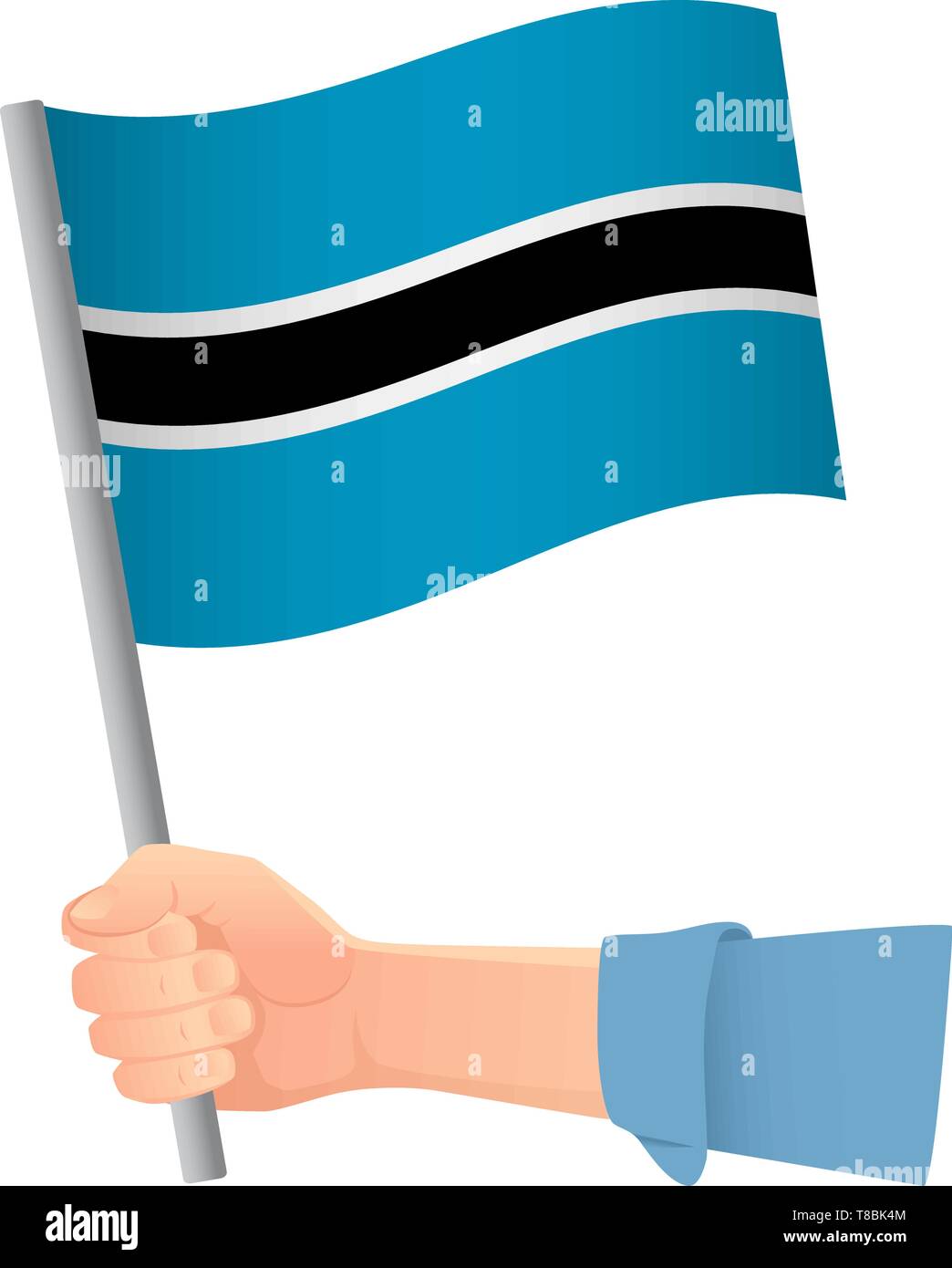 Botswana flag in hand. Patriotic background. National flag of Botswana vector illustration Stock ...
