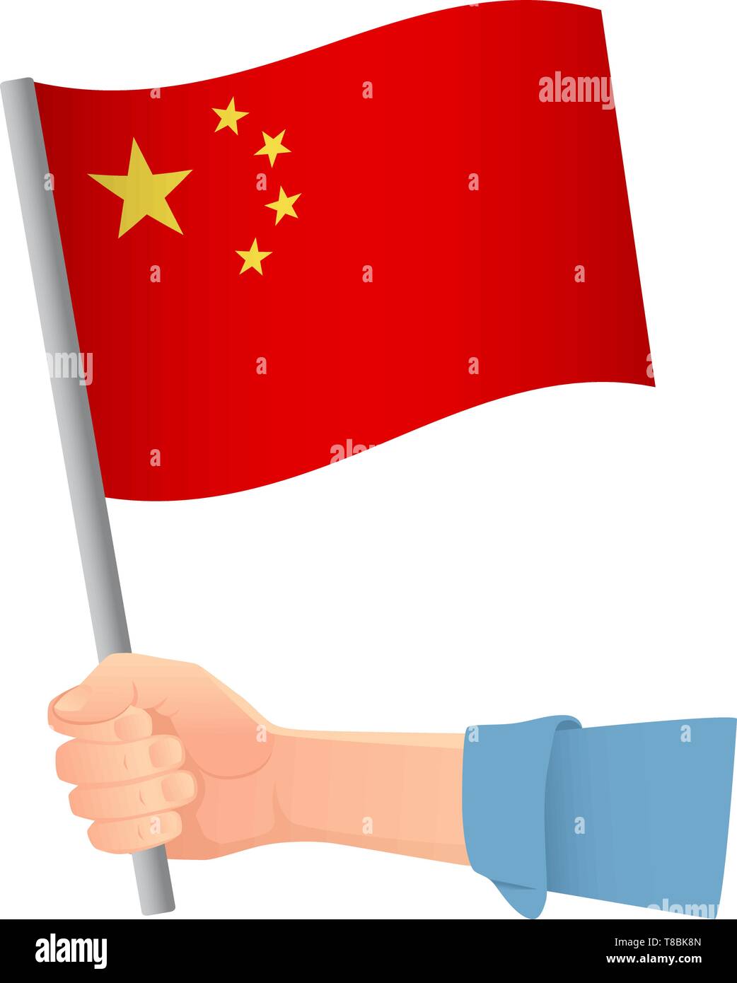 China flag in hand. Patriotic background. National flag of China vector ...