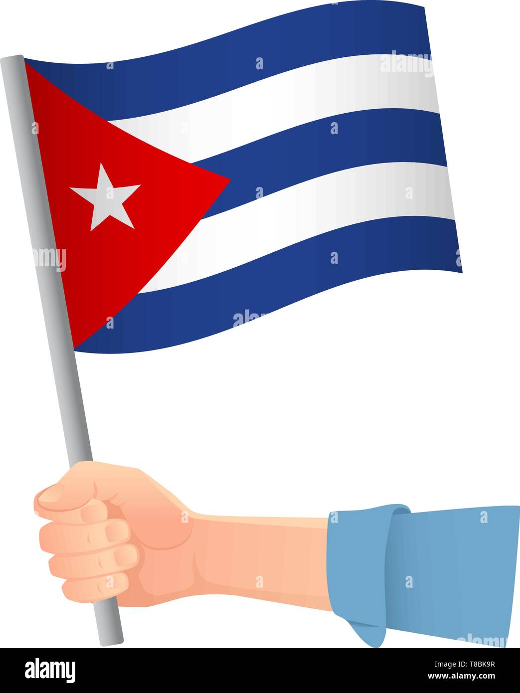 Cuba flag in hand. Patriotic background. National flag of Cuba vector ...