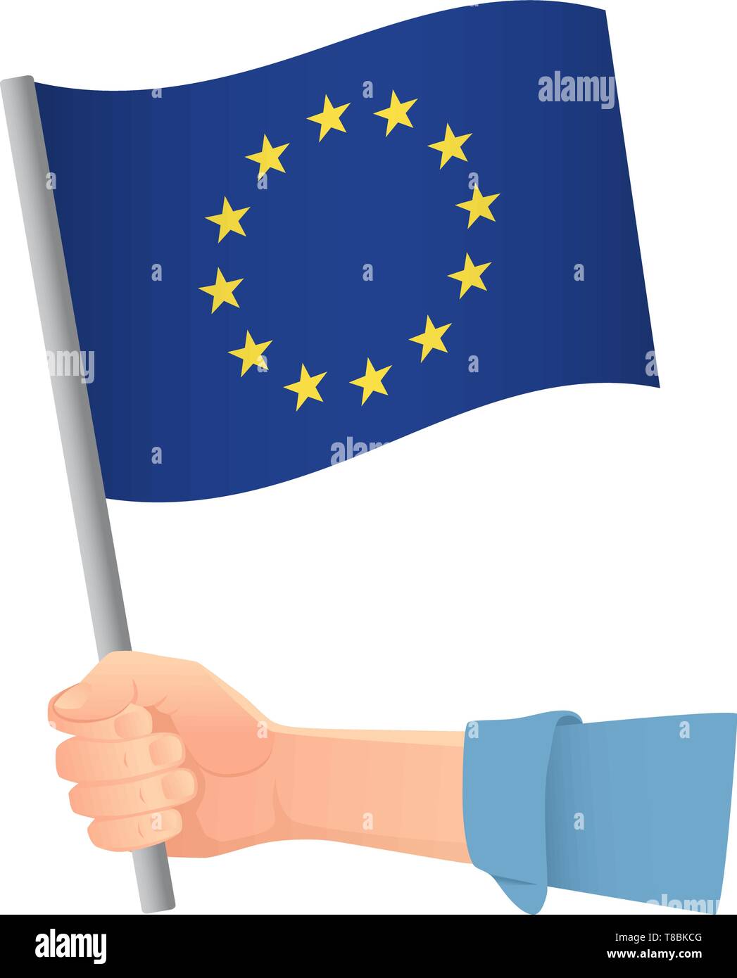 EU flag in hand. Patriotic background. Europe flag vector illustration ...