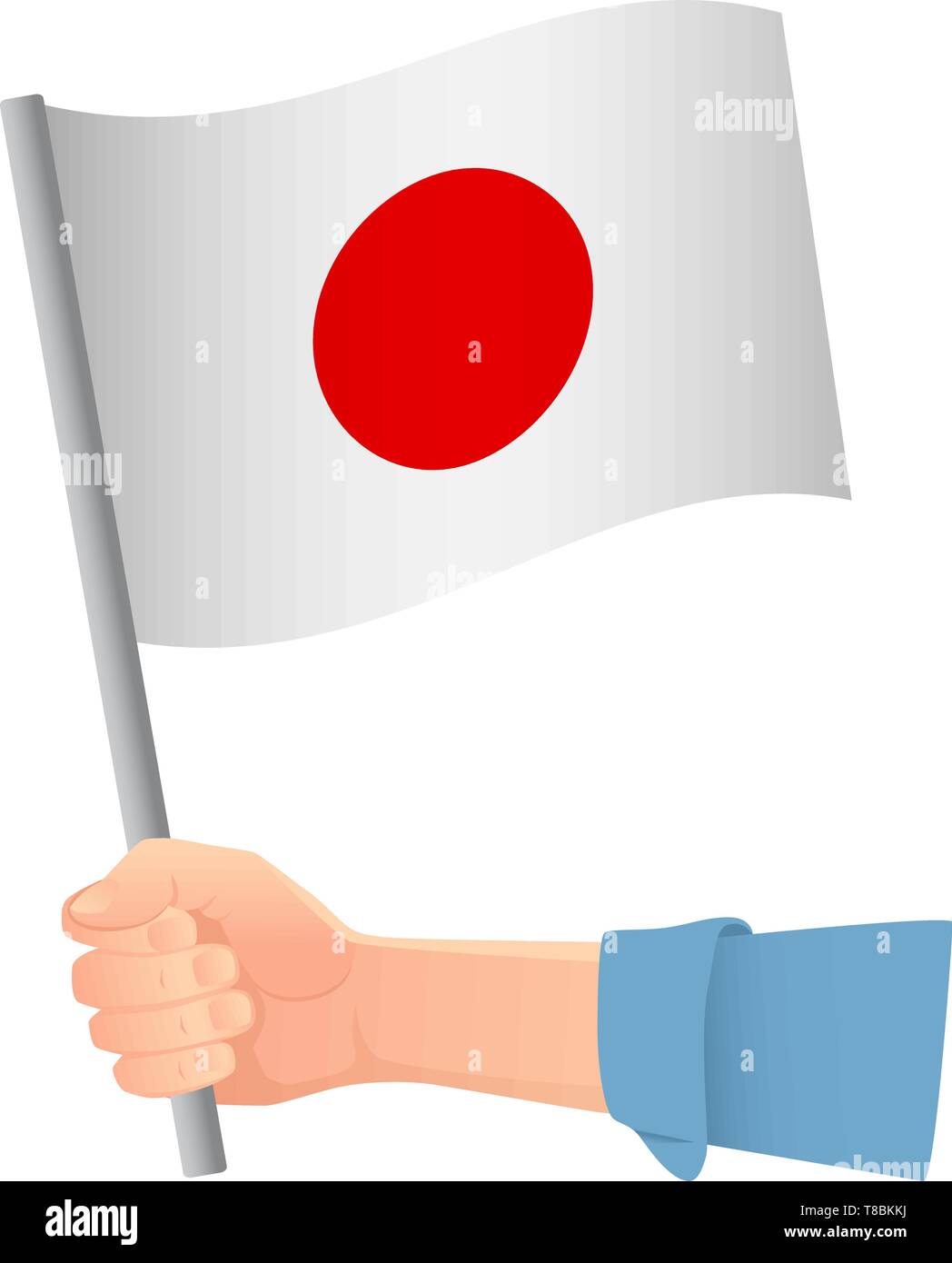 Japan flag in hand. Patriotic background. National flag of Japan vector ...