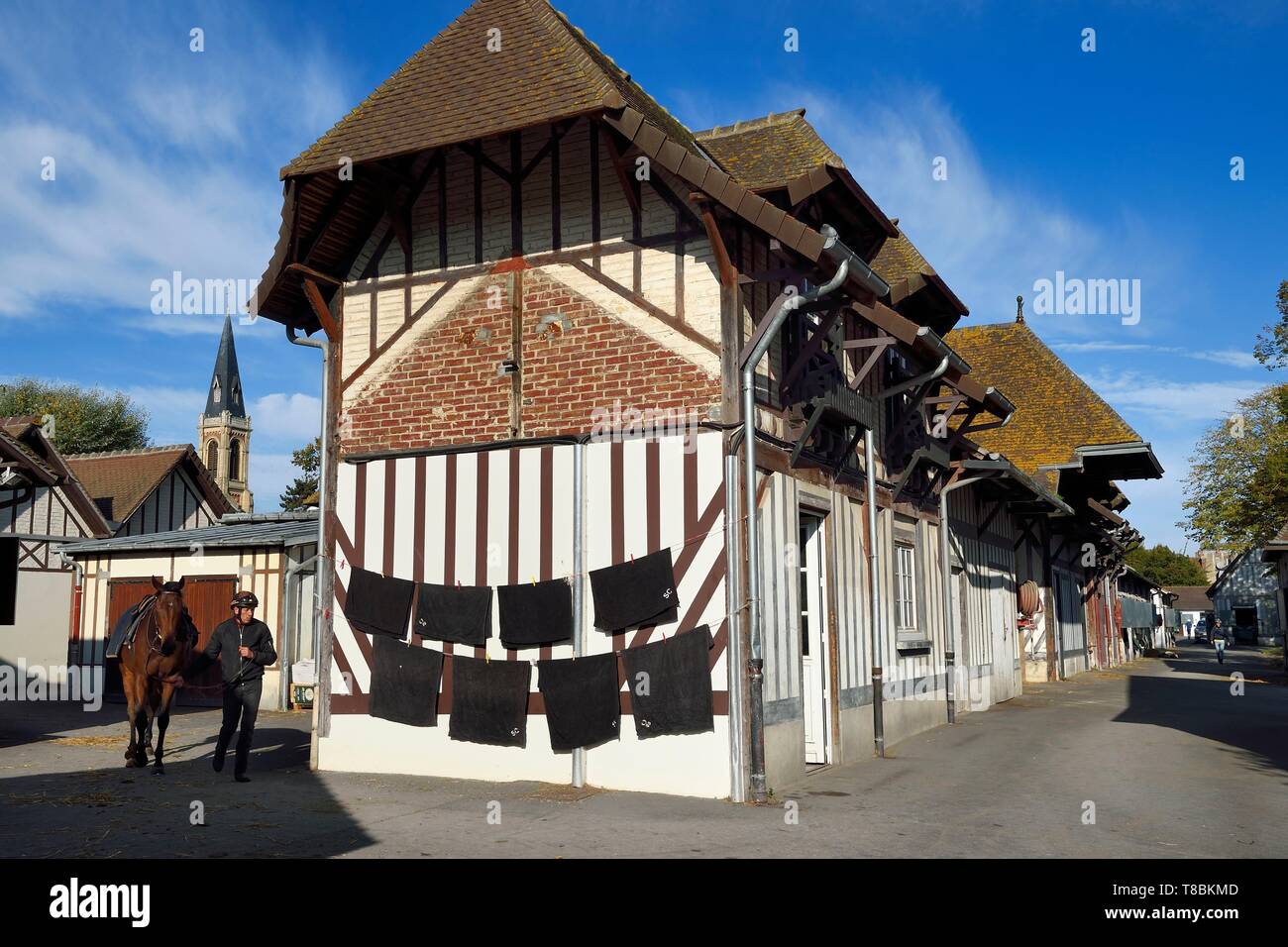 France, Calvados, Pays d'Auge, Deauville, Racecourse of Deauville-La ...