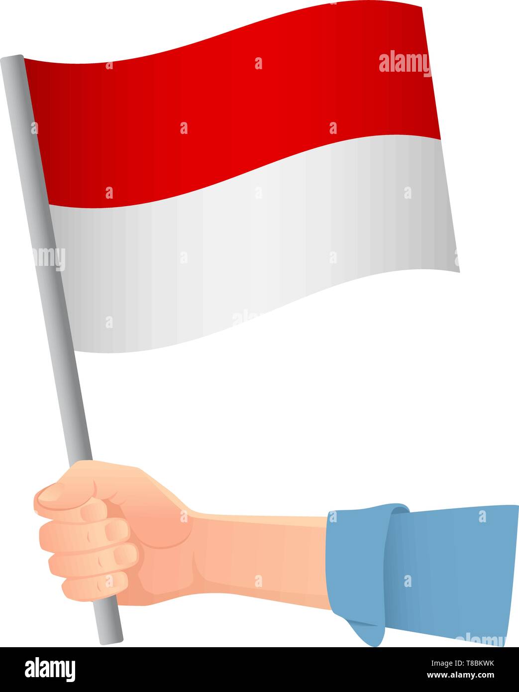 Monaco flag in hand. Patriotic background. National flag of Monaco ...