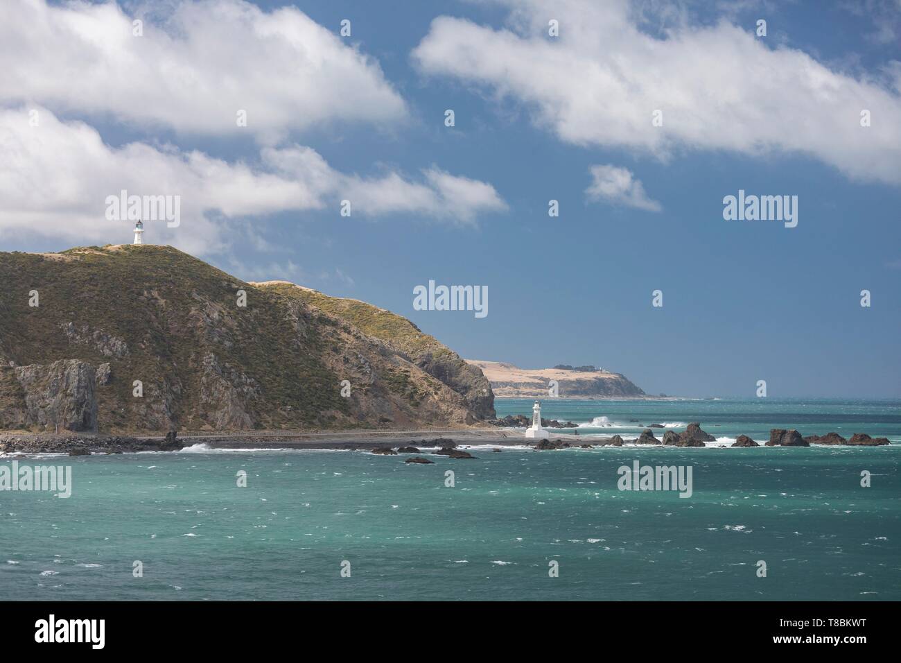 New Zealand, Cook strait between North Island and South Island ...