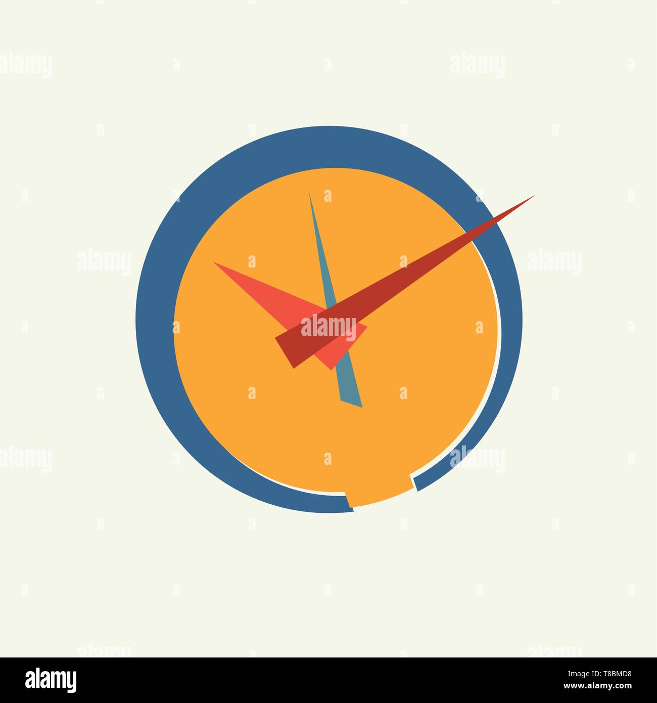 Vector sign abstract clock. Flat design Stock Vector Image & Art - Alamy