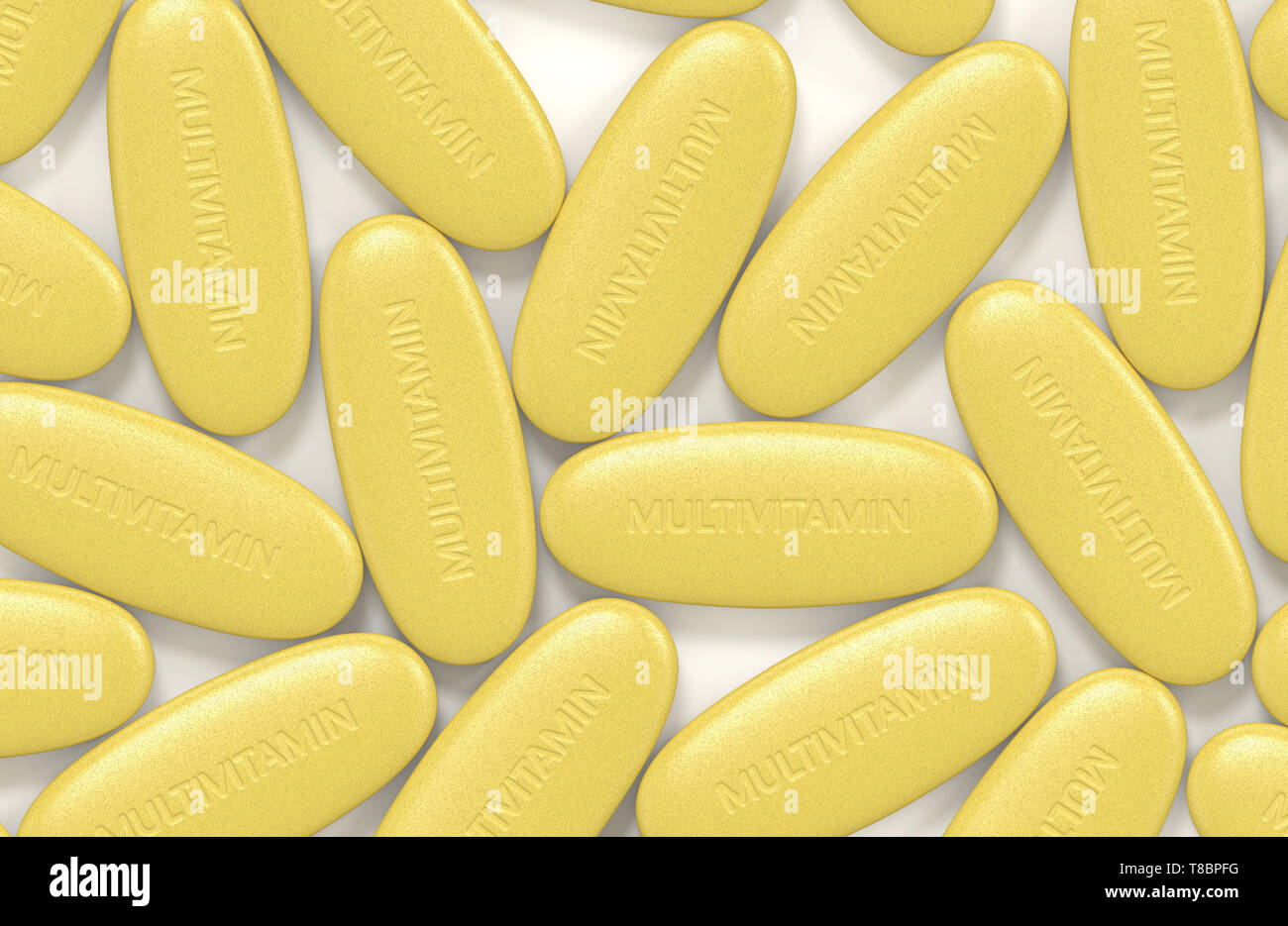 3d render of multivitamin pills isolated over white backgroud Stock ...