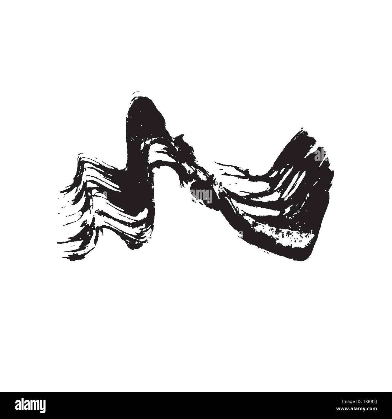 Ink vector dry wave brush stroke. Vector illustration. Grunge texture ...