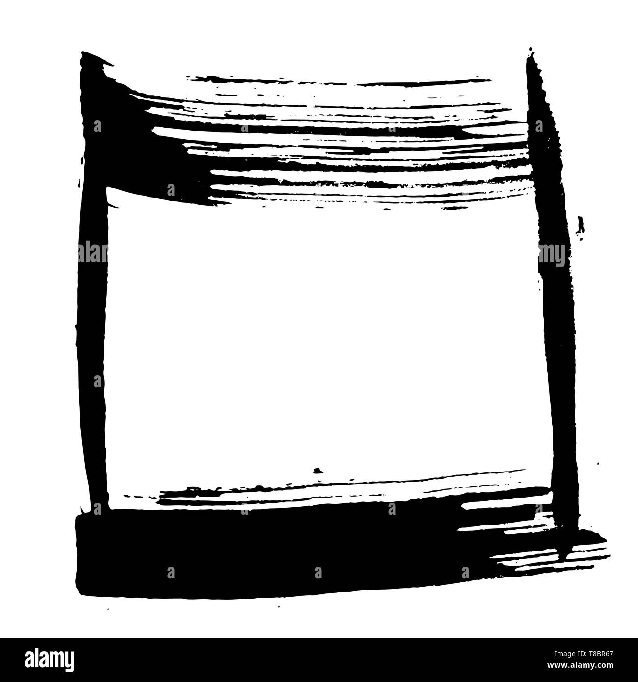 Ink vector brush stroke frame. Vector illustration. Grunge texture ...