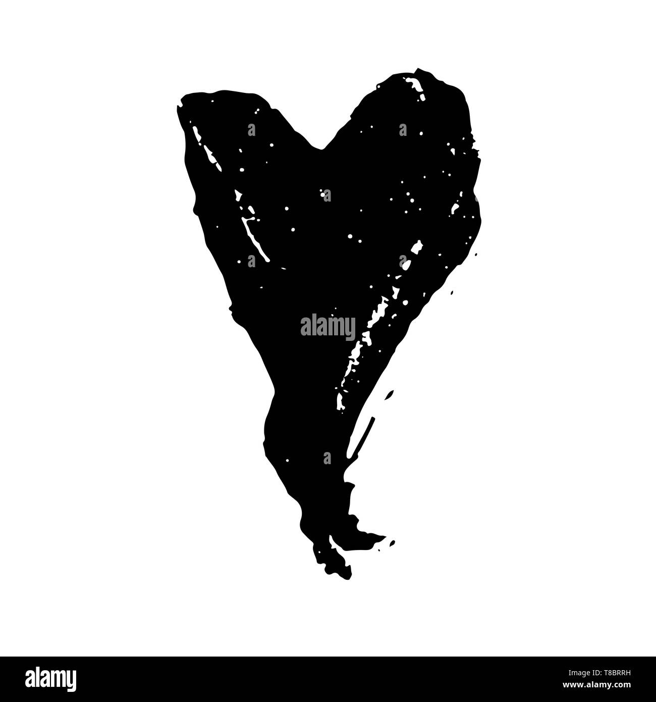 Grunge heart. Valentine day print. Vector illustration Stock Vector ...