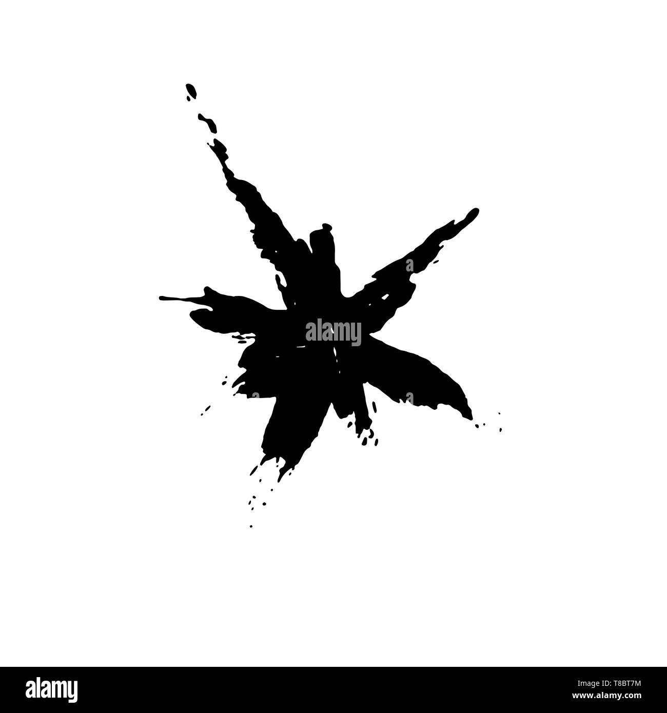 Ink vector brush stroke star. Vector illustration. Grunge texture Stock ...