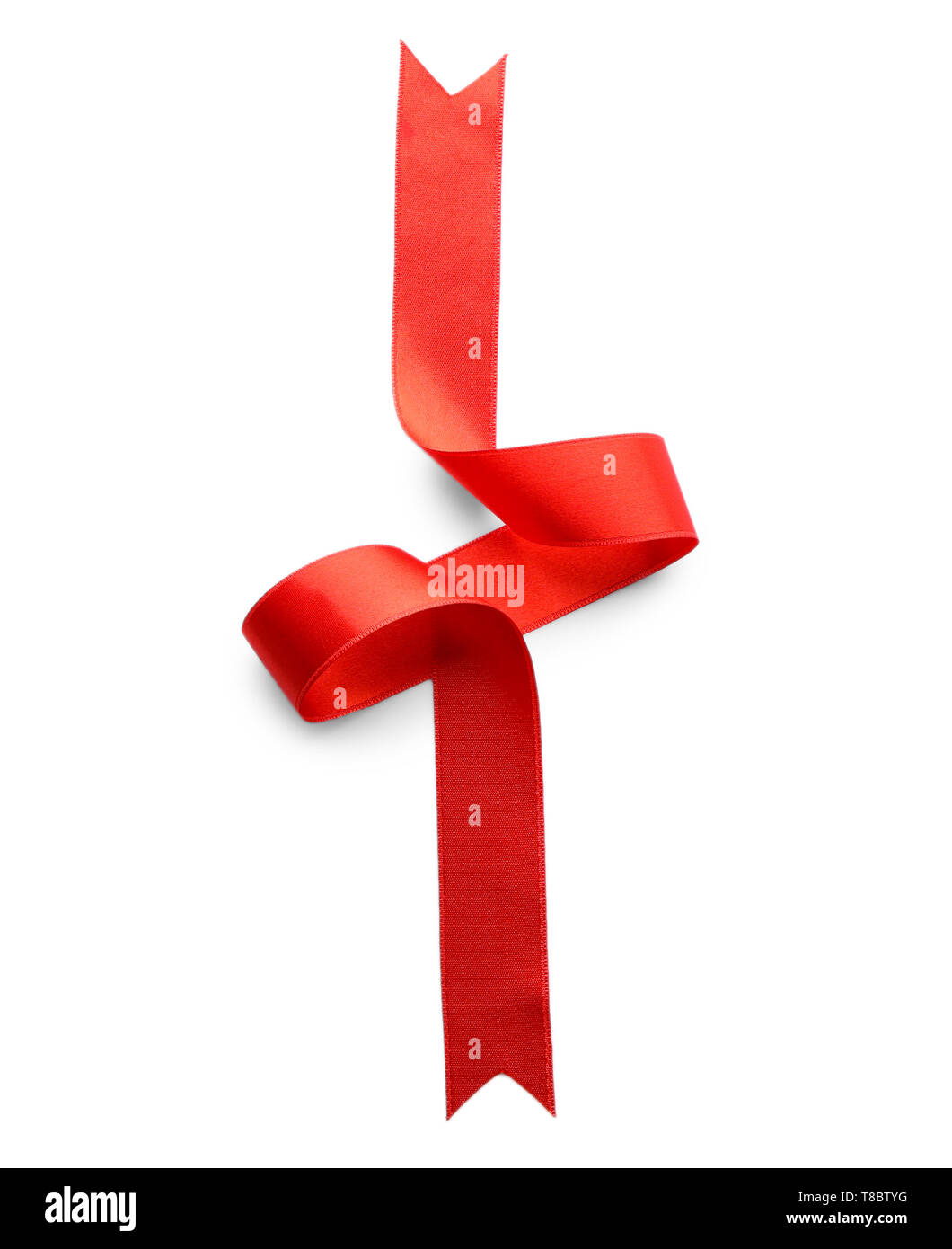 Red ribbon on white background Stock Photo - Alamy